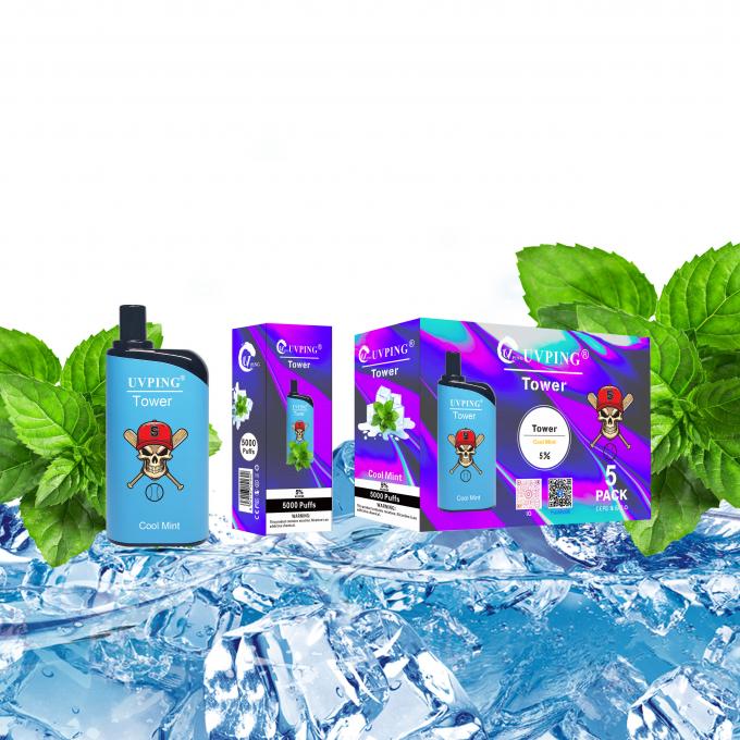 5000puffs unik Bentuk Kotak Vape Bar Sekali Pakai Dengan Mesh Coil Dan ...