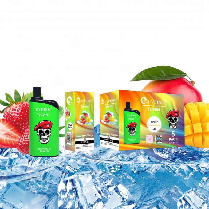 5000puffs unik Bentuk Kotak Vape Bar Sekali Pakai Dengan Mesh Coil Dan ...